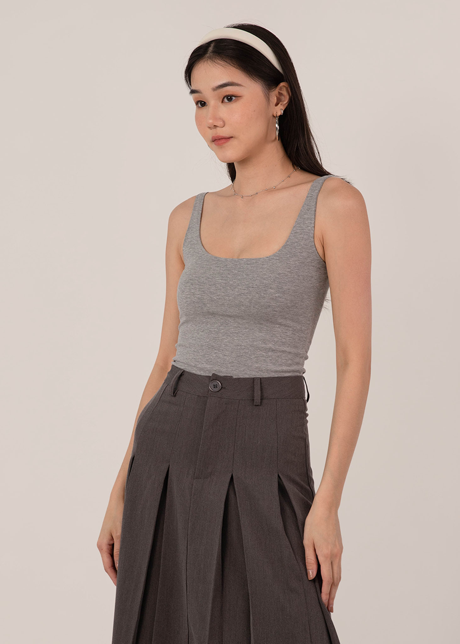 Dual Purpose Reversible Top in Heather Grey | 6STYLE