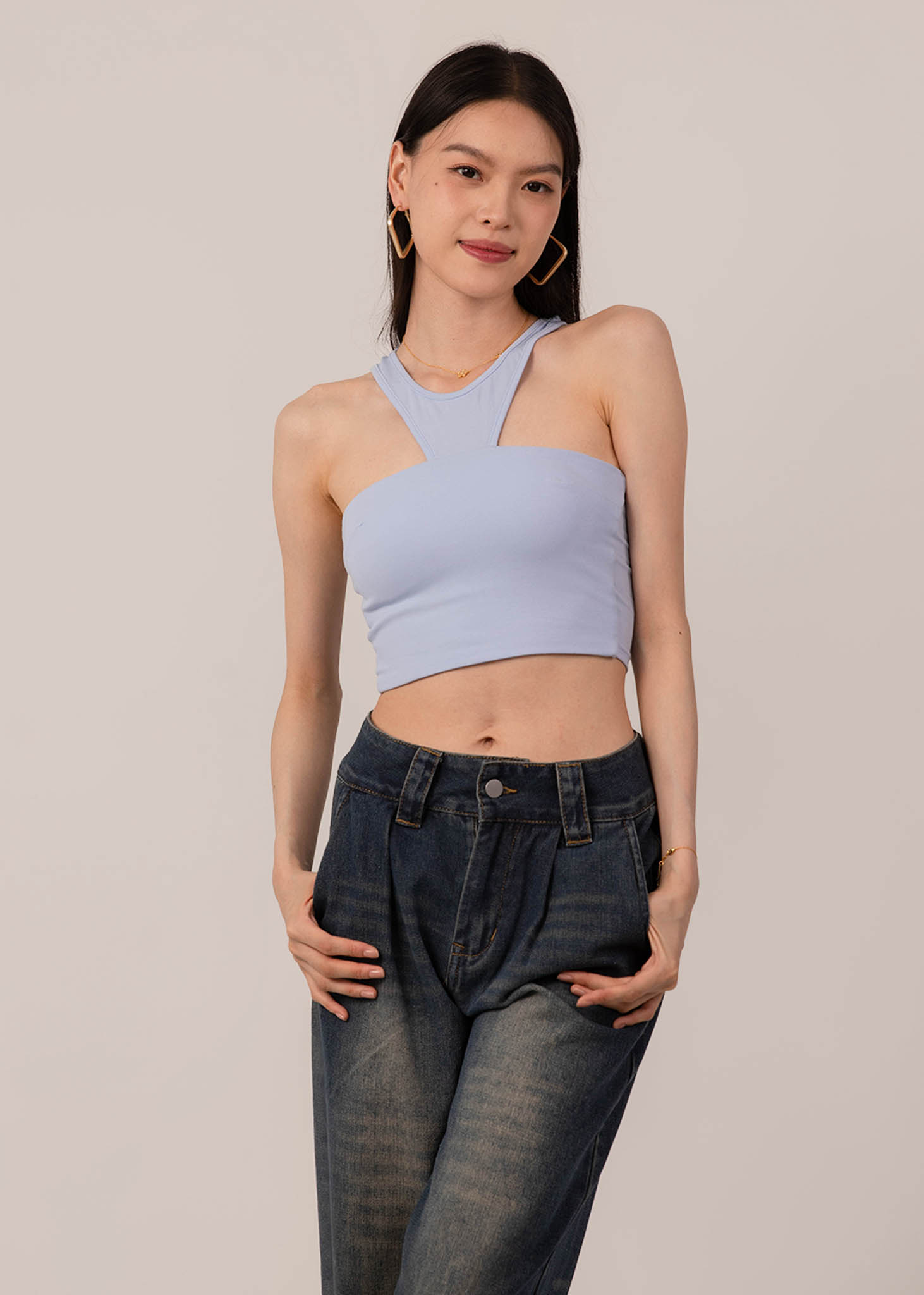Quartz Razor Padded Top in Sky Blue | 6STYLE