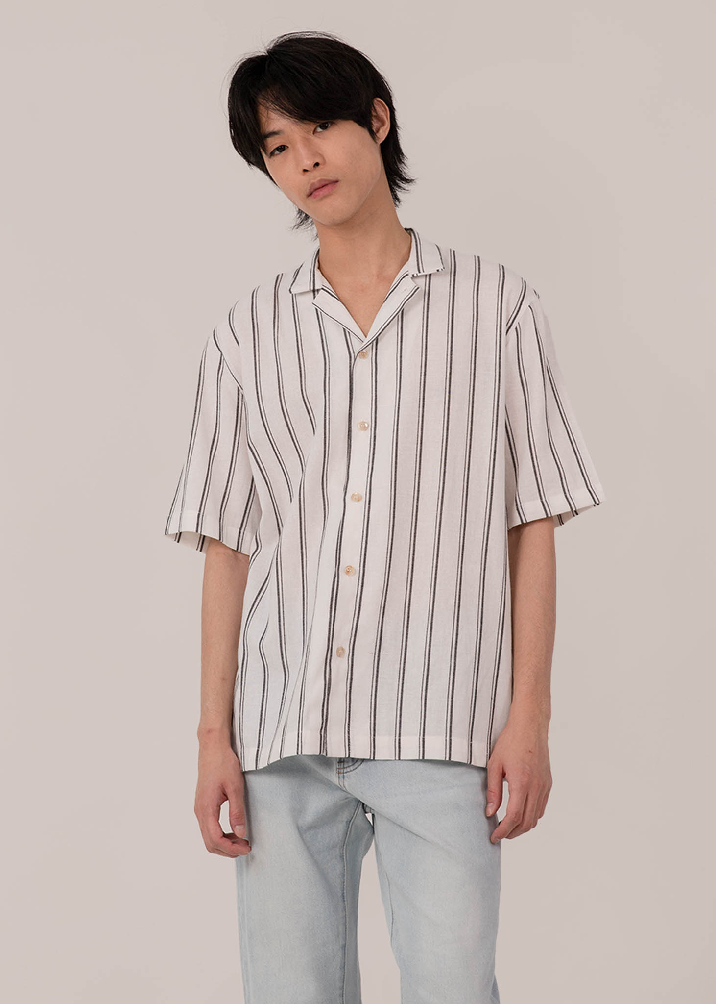 (MEN'S) Zero Gravity Stripes Shirt in Black | 6STYLE