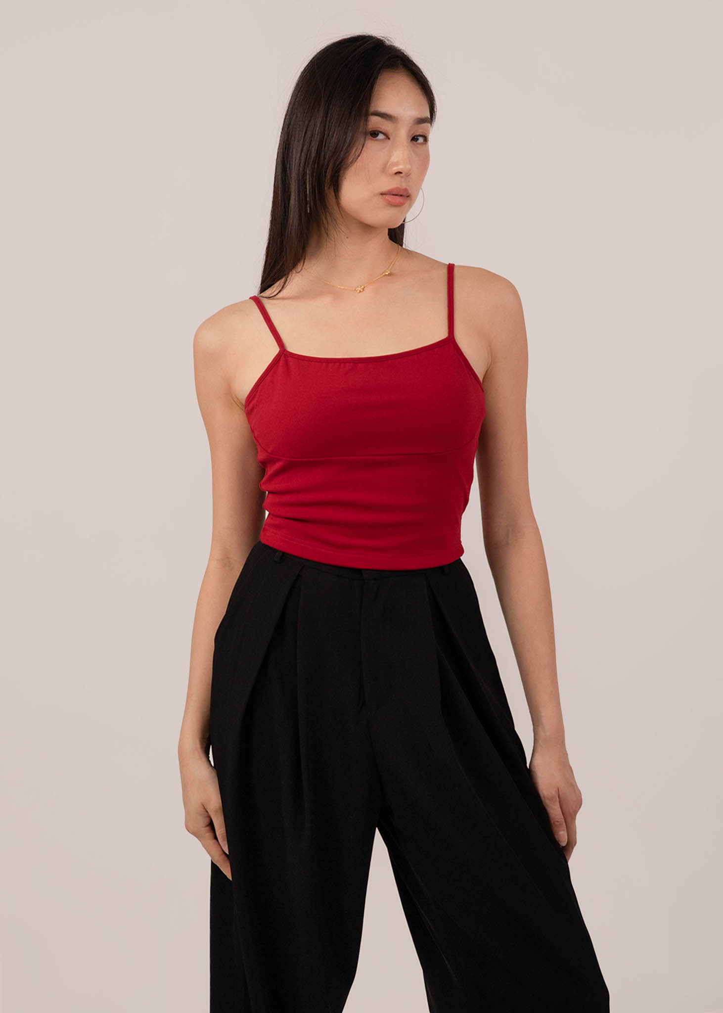 Core Classic Spag Top in Cherry Red | 6STYLE