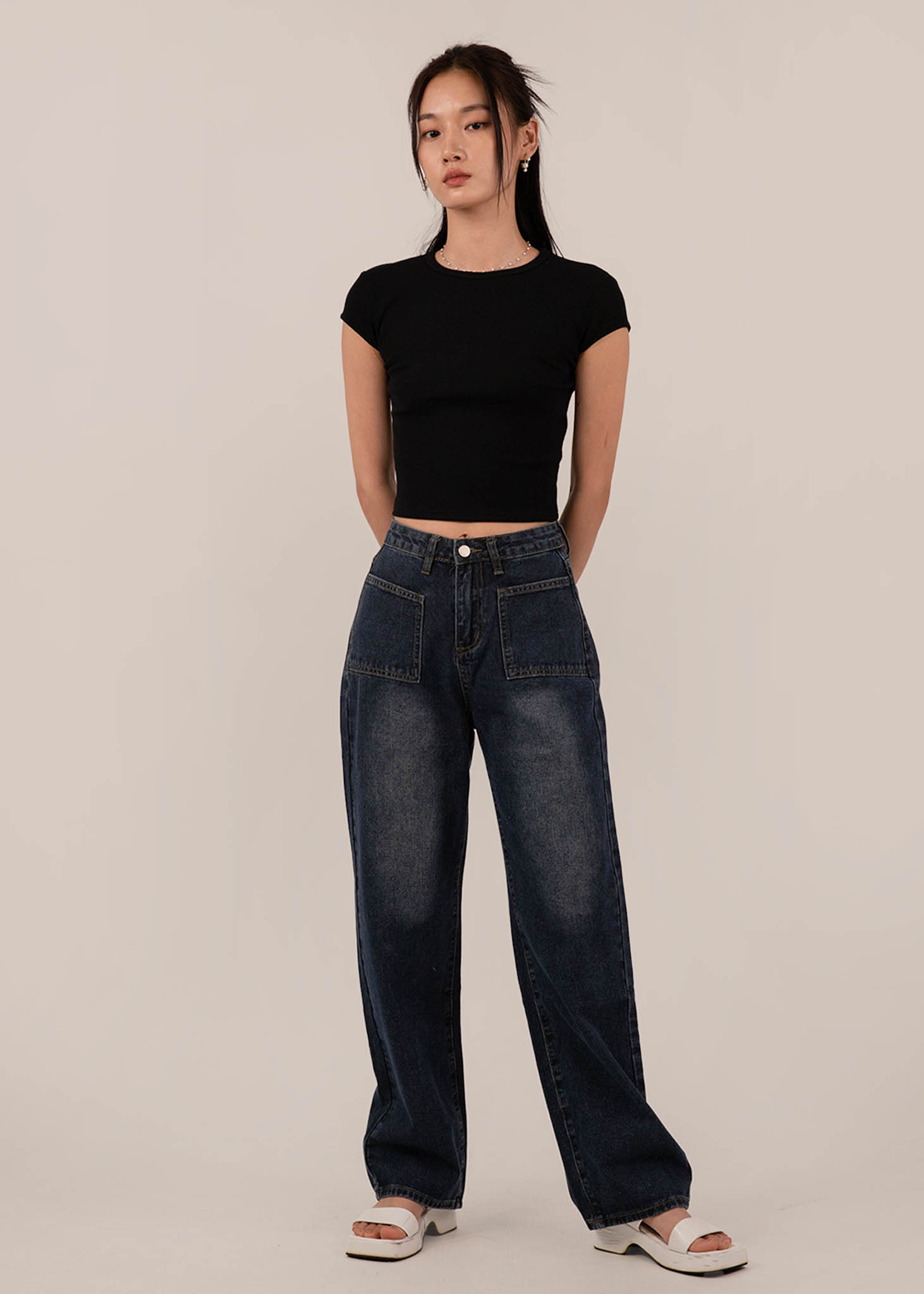 Elite Straight Cut Denim Jeans in Dark Denim Wash | 6STYLE