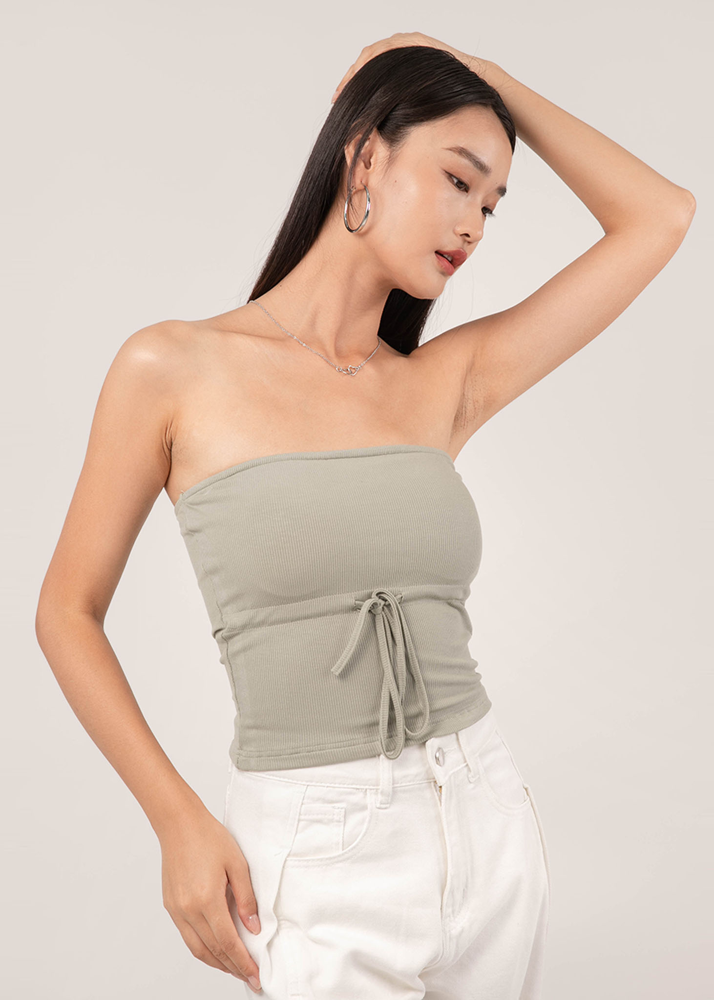 Treasure Tube Tie String Top in Sage | 6STYLE